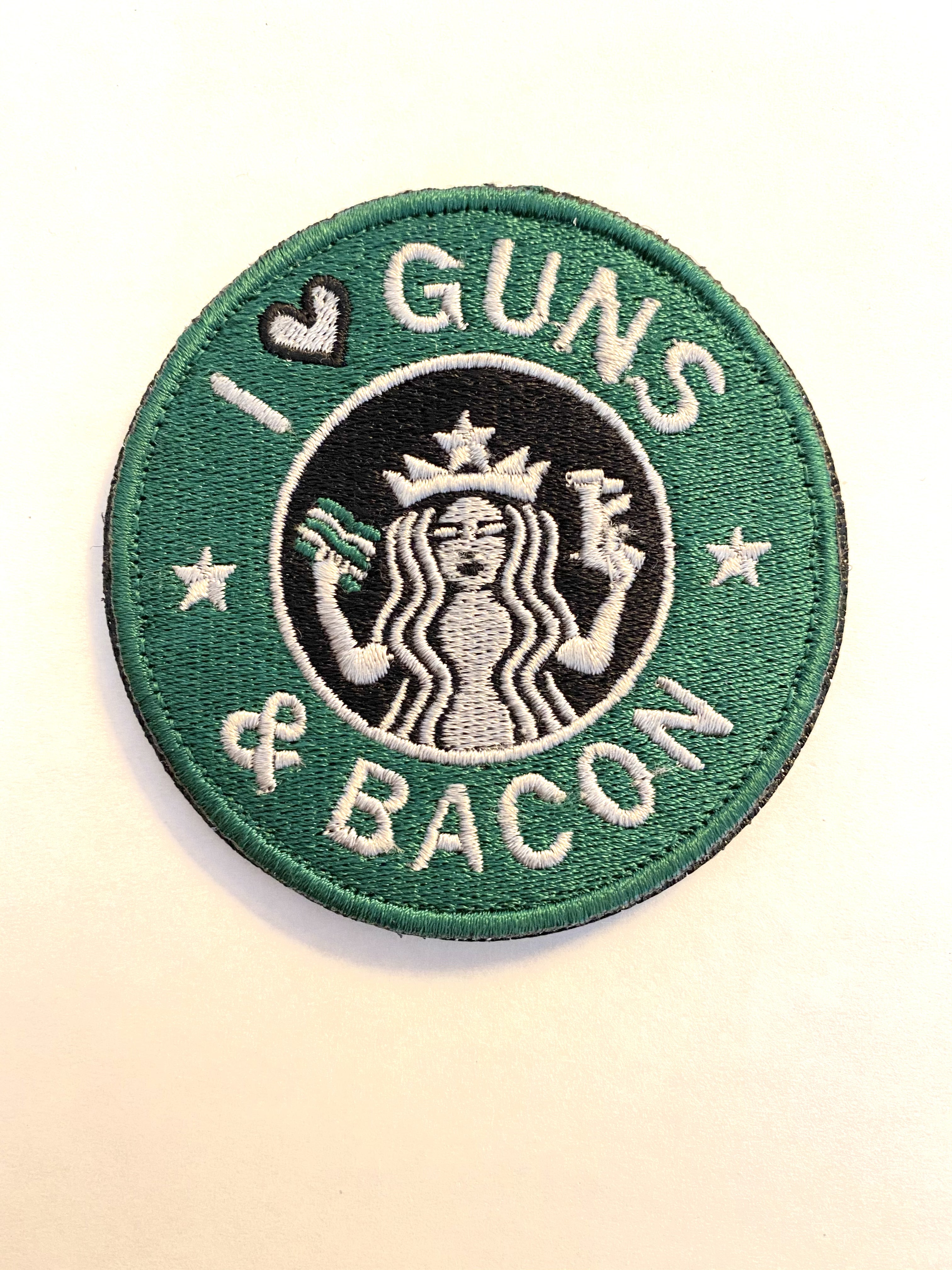 I Love Guns & Bacon – Cornhole Patch Dude