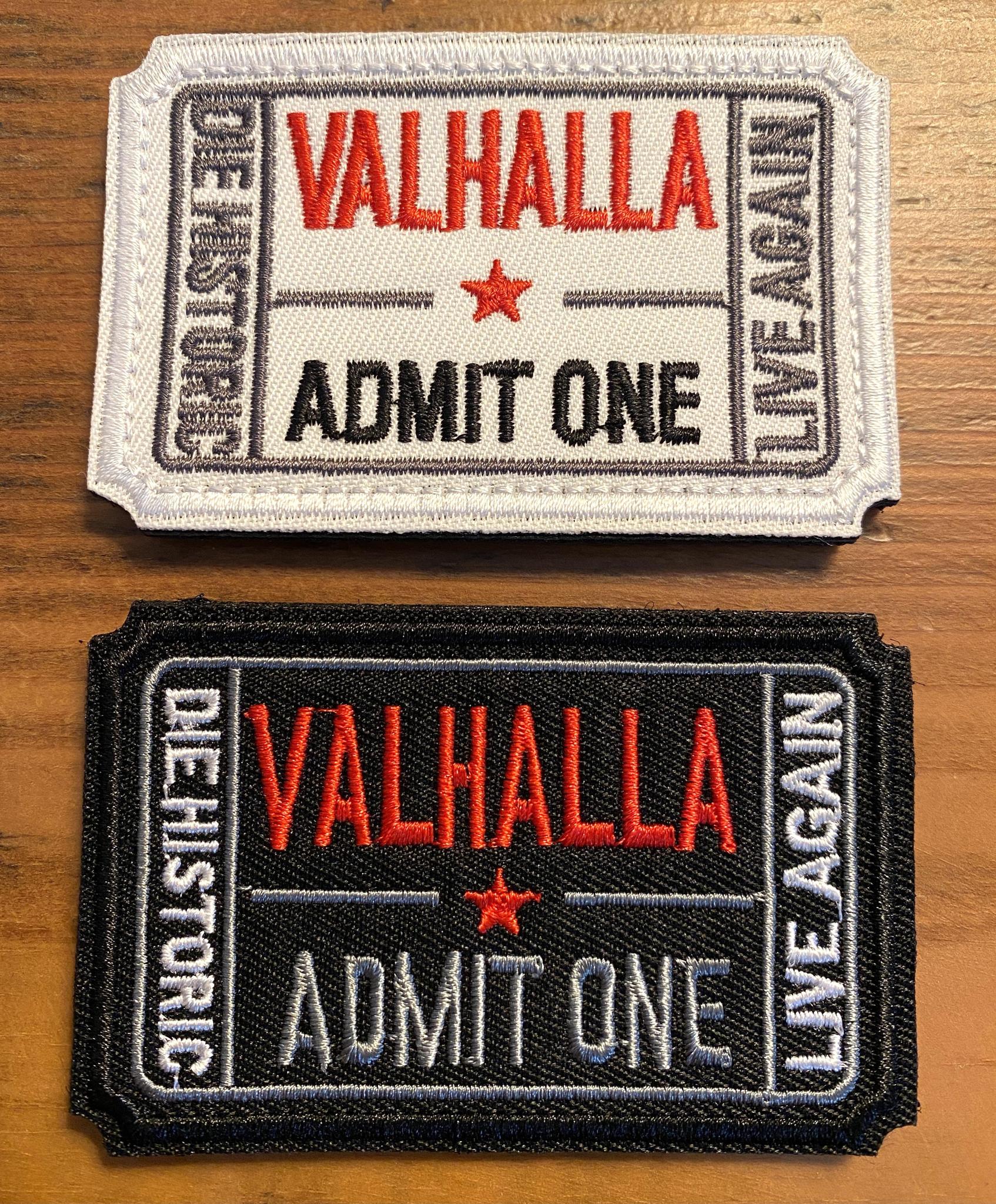 Valhalla Ticket - Black or White – Cornhole Patch Dude