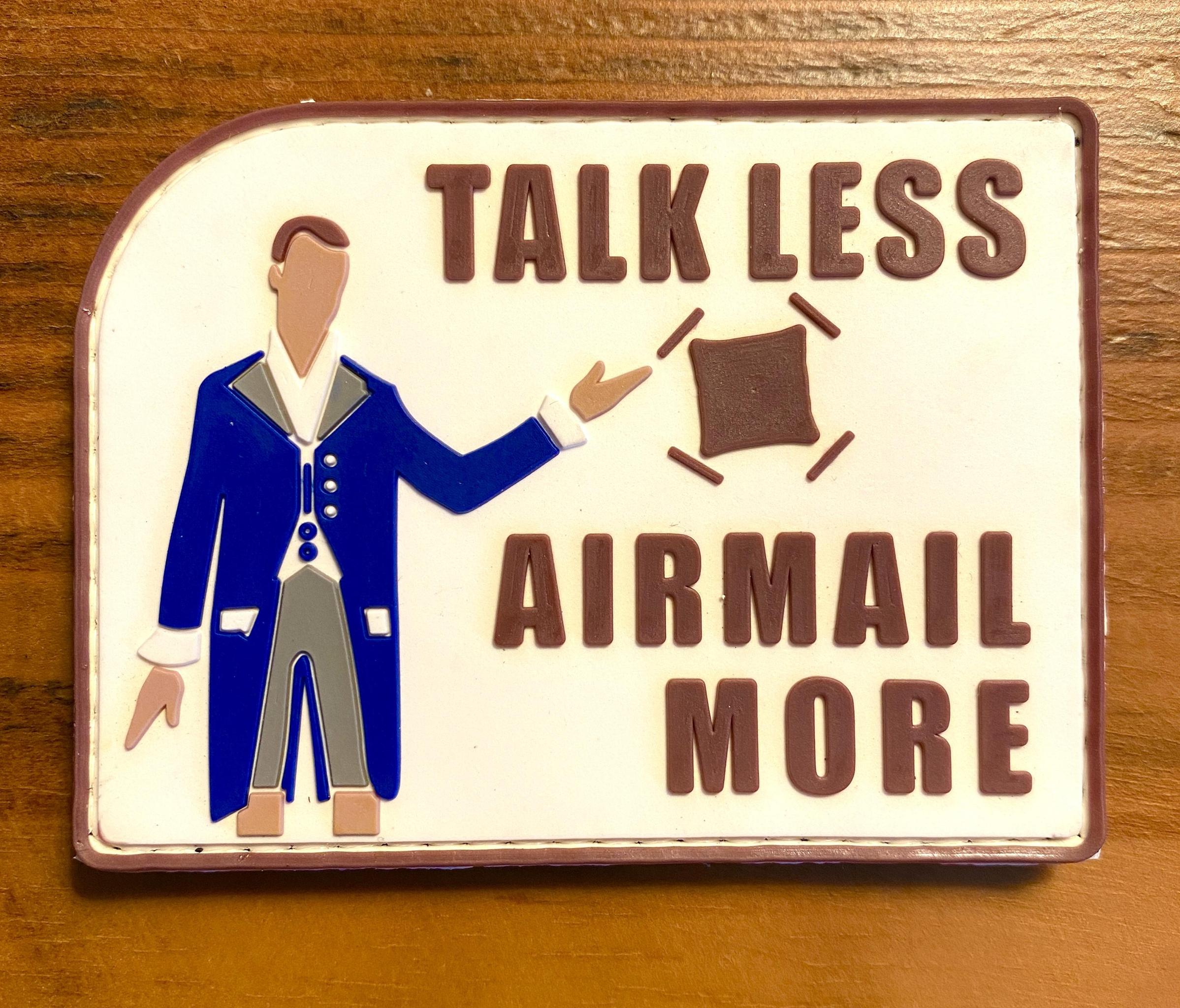 Talk Less Airmail More – Cornhole Patch Dude